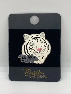 Jewelry | Rare Busch Gardens White Tiger Enamel Pin 125 Vintage | Poshmark